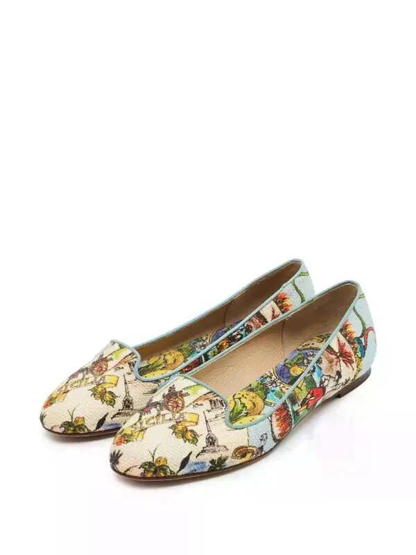Dolce & Gabbana Brocade Graphic Print Slip-on Slippers