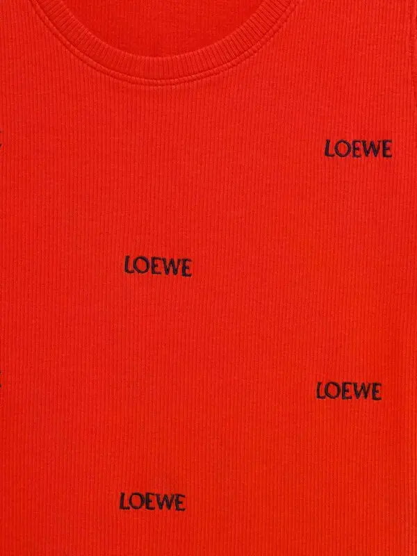 Loewe Logo Embroidered Ribbed Knit Tank Top