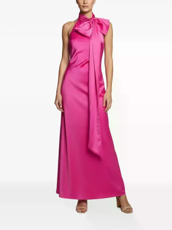 Misha Collection Evianna Bow Detail Gown - Pink