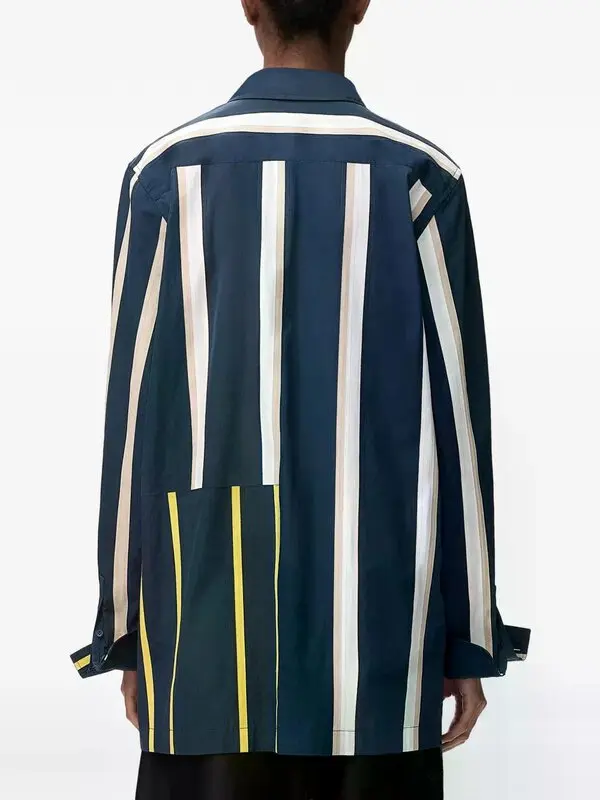 Loewe Striped Cotton Shirt With Embroidered Anagram Motif