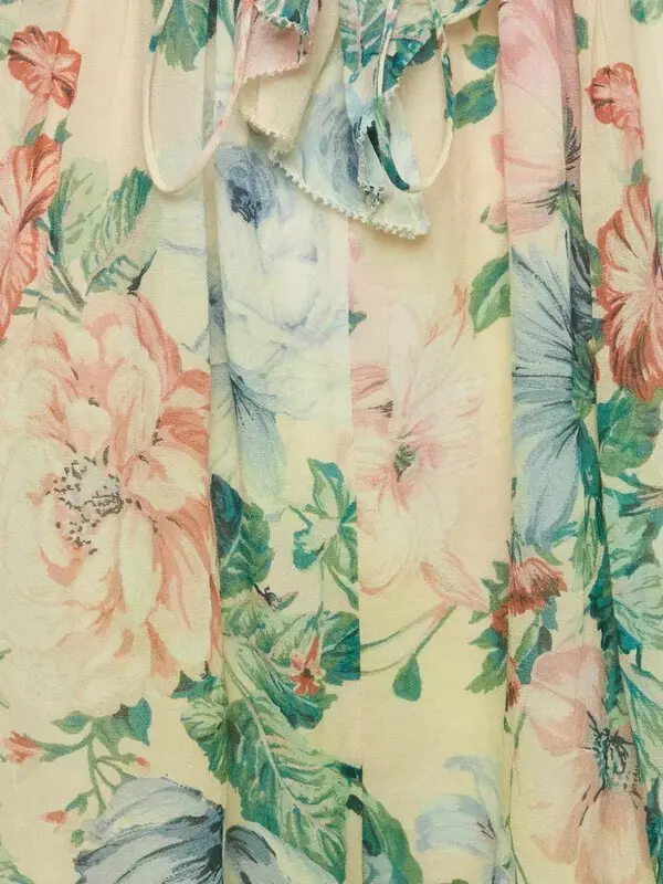Zimmermann Floral Print Bishop Sleeve Playsuit