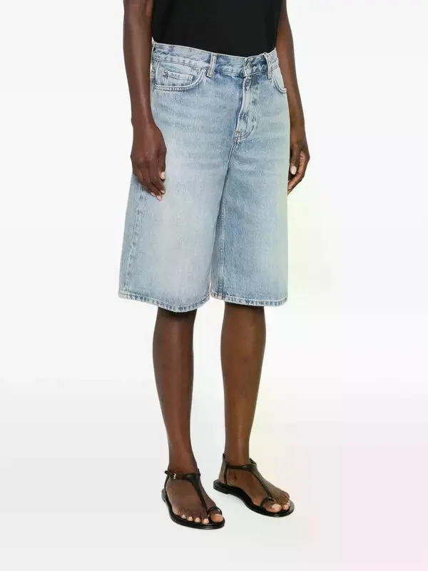 TOTEME Light Washed Denim Board Shorts - Blue