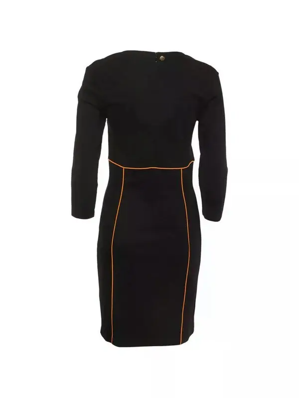 Versace Long Sleeve Mini Dress With Gold-tone Logo Detail
