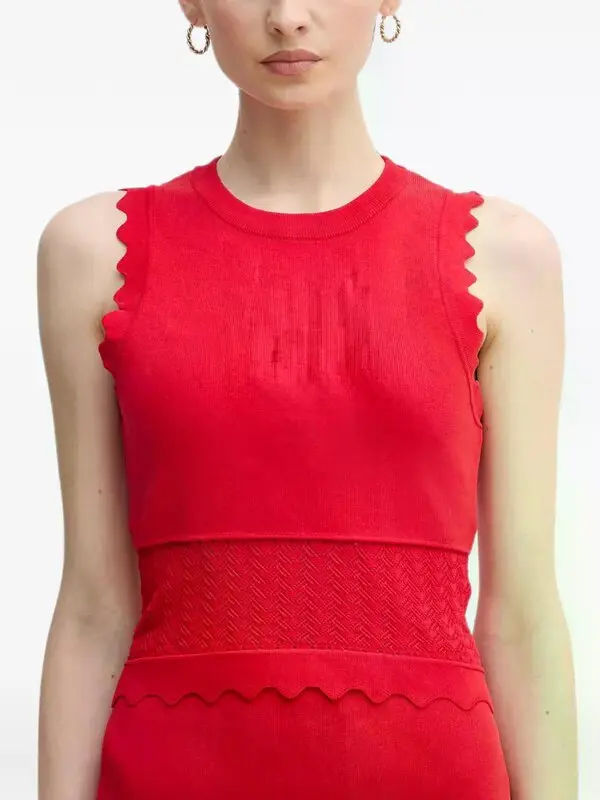 GAUDI Scalloped Trim Sleeveless Top