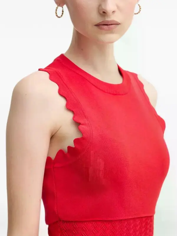 GAUDI Scalloped Trim Sleeveless Top