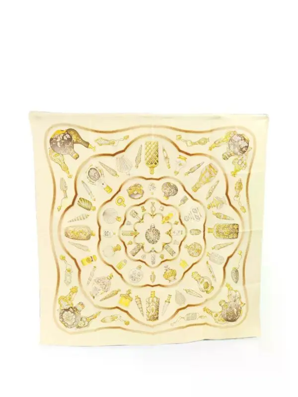Hermès Perfume-bottle Print Scarf - Neutrals