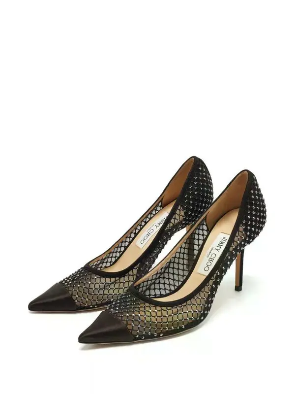 JIMMY CHOO Mesh Crystal Embellished Stiletto Pumps