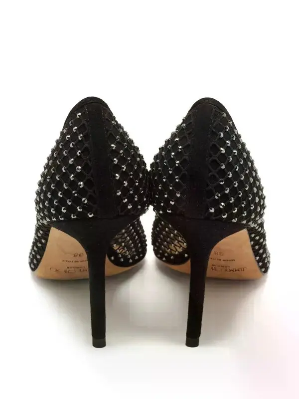 JIMMY CHOO Mesh Crystal Embellished Stiletto Pumps