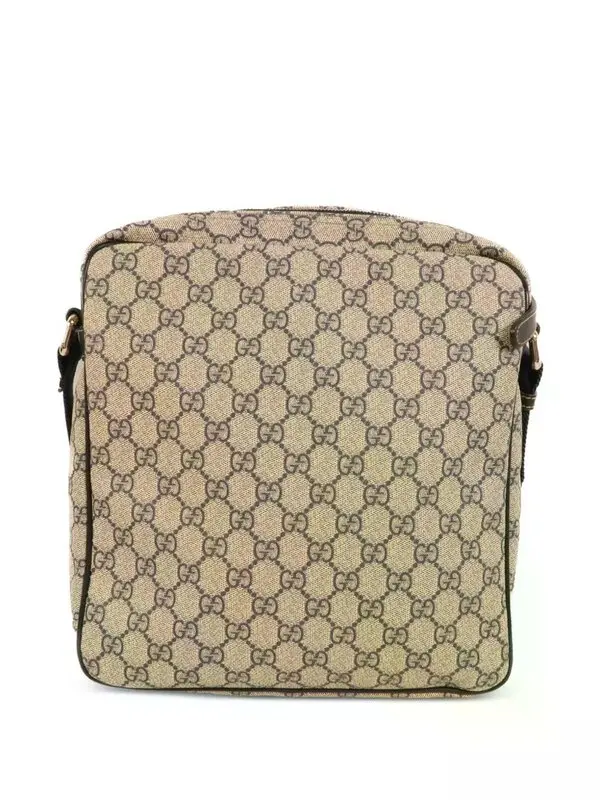 Gucci Gg Supreme Canvas Logo Patch Shoulder Bag - Brown