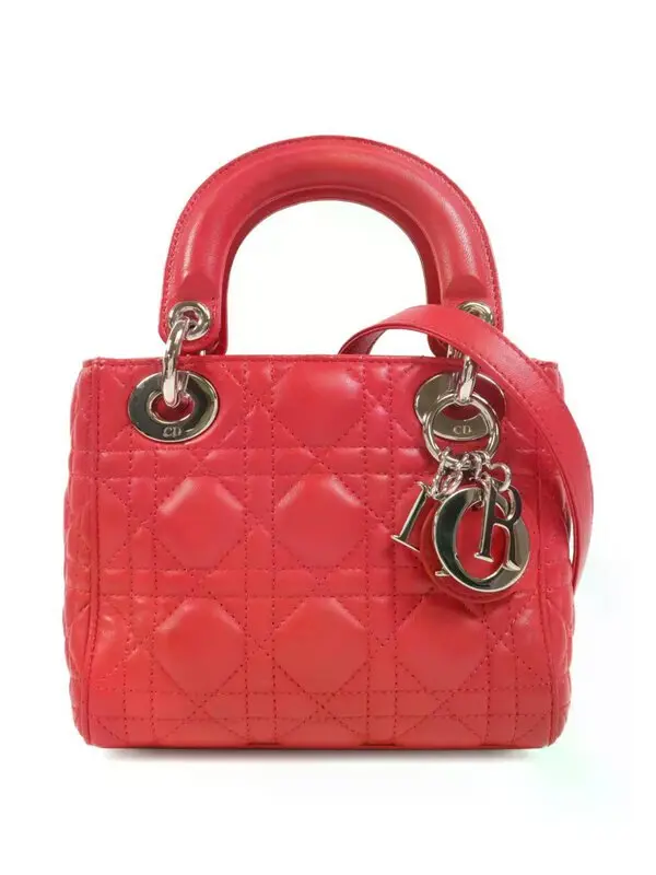 Dior Mini Lady Lambskin Tote Bag - Pink