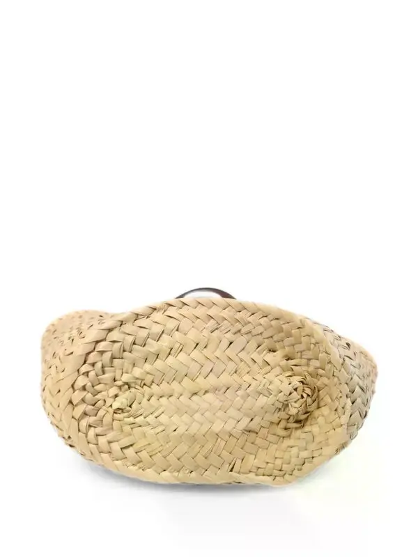 Loewe Raffia Basket Tote Bag With Debossed Anagram Leather Patch - Neutrals