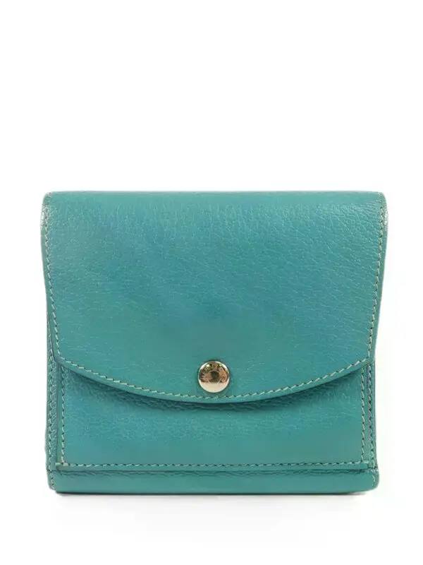 Hermès 2007 Grained-leather Tri-fold Wallet - Blue