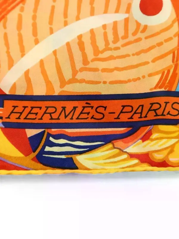 Hermès Ocean-print Silk Scarf - Red