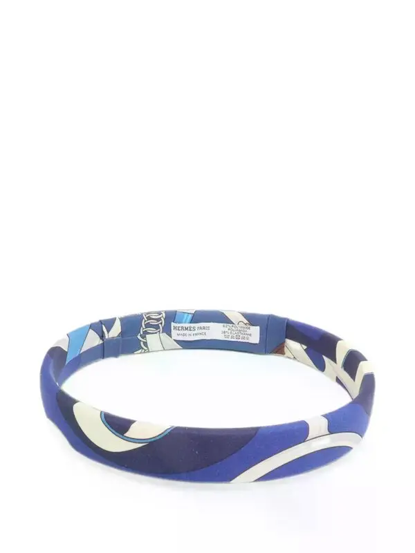 Hermès Graphic Print Hair Band - Blue