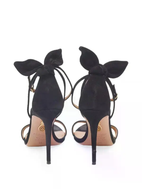 AQUAZZURA Suede Bow Detail Heeled Sandals