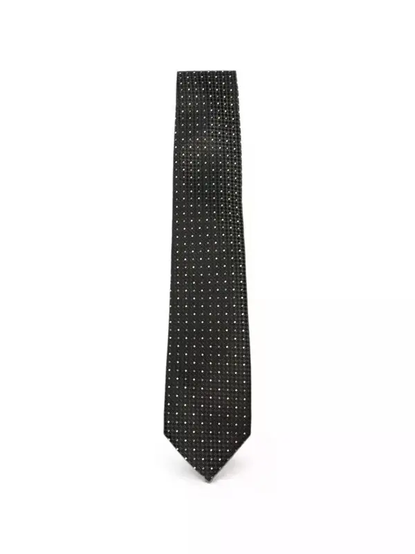 TOM FORD Geometric Patterned Silk Neck Tie - Black