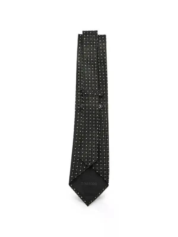 TOM FORD Geometric Patterned Silk Neck Tie - Black