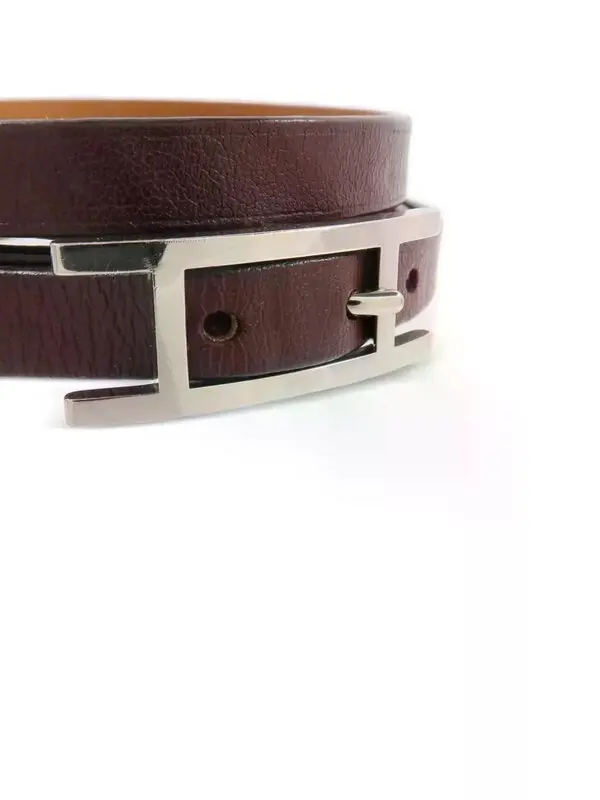 Hermès 2018 Behapi Double Tour Leather Bracelet