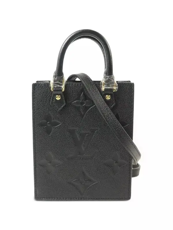 LOUIS VUITTON Monogram Empreinte Petit Sac Plat Tote Bag - Black