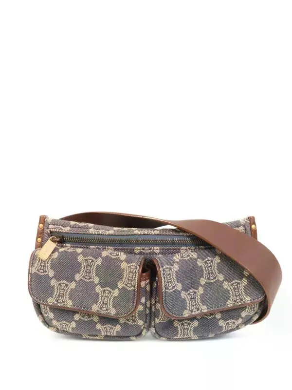 Celine Triomphe Denim Belt Bag - Blue