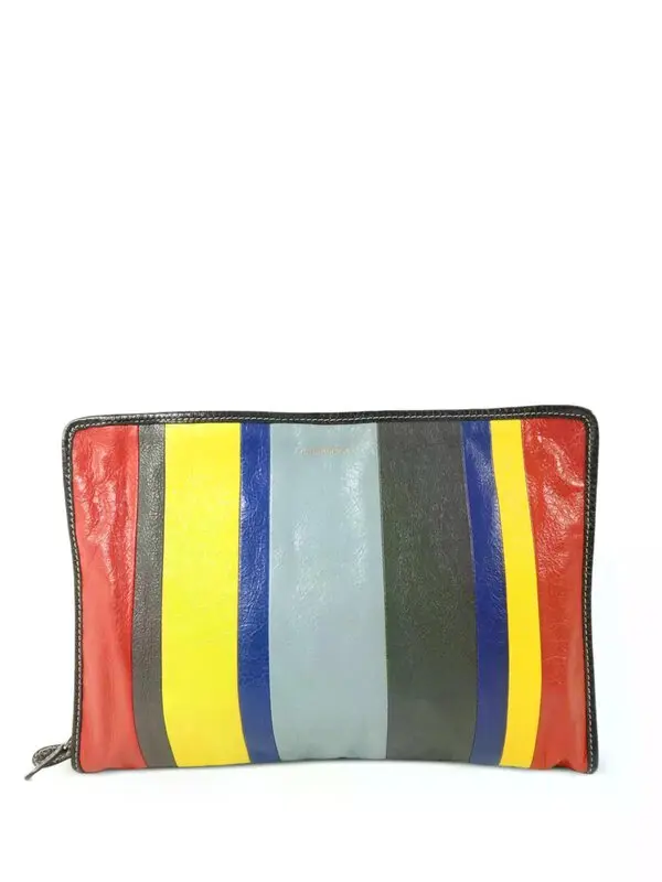 Balenciaga Bazar Striped Clutch Bag