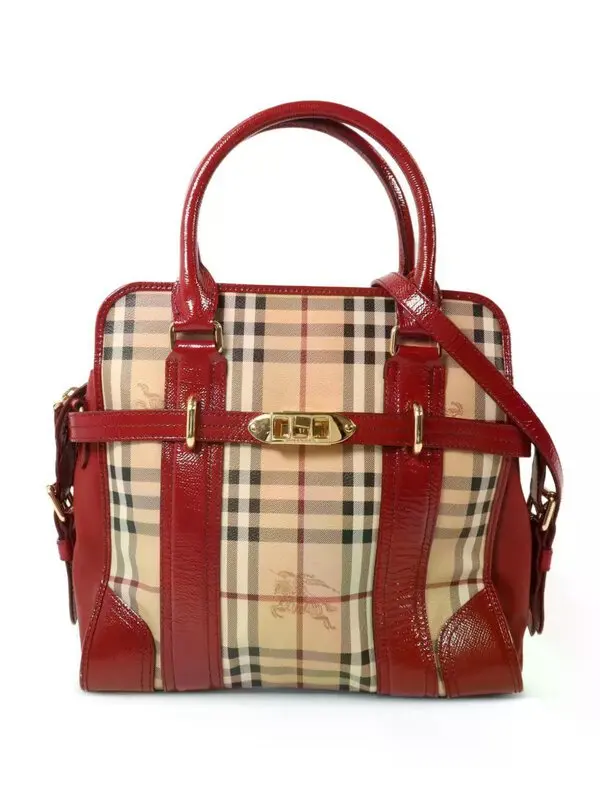 Burberry Haymarket Check Minford Tote Bag - Red