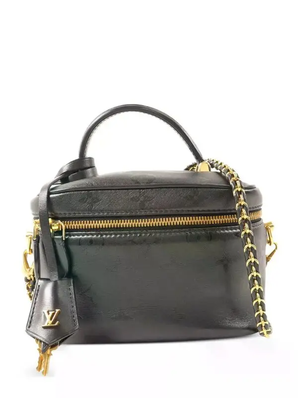 LOUIS VUITTON Vanity Case Two-way Leather Tote Bag - Black