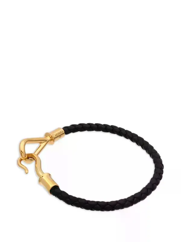 Hermès Jumbo H Braided Leather Bracelet