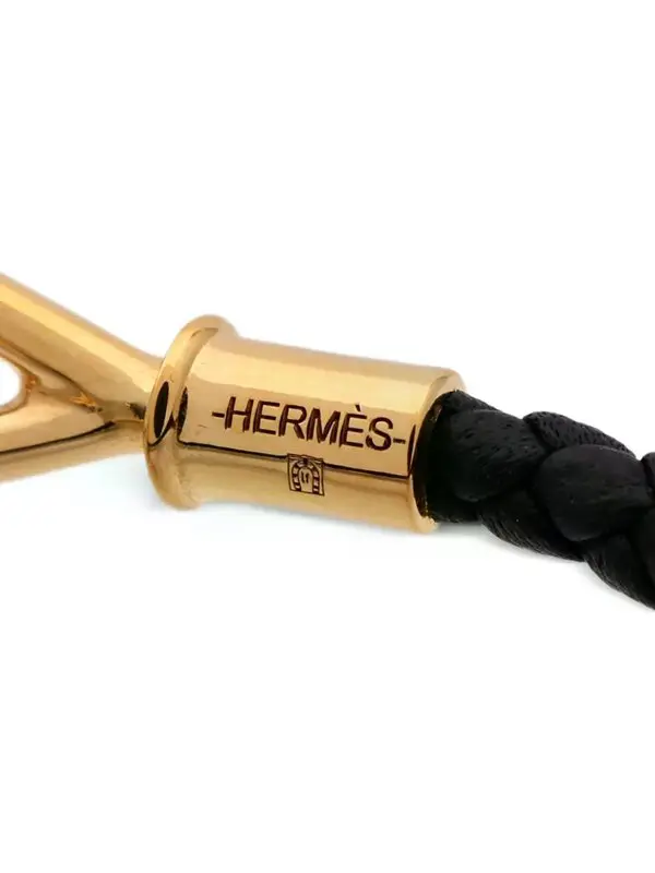 Hermès Jumbo H Braided Leather Bracelet