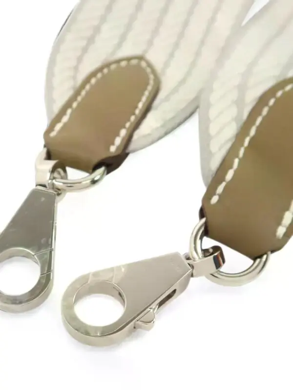 Hermès Striped Bag Strap With Leather Trim - Grey