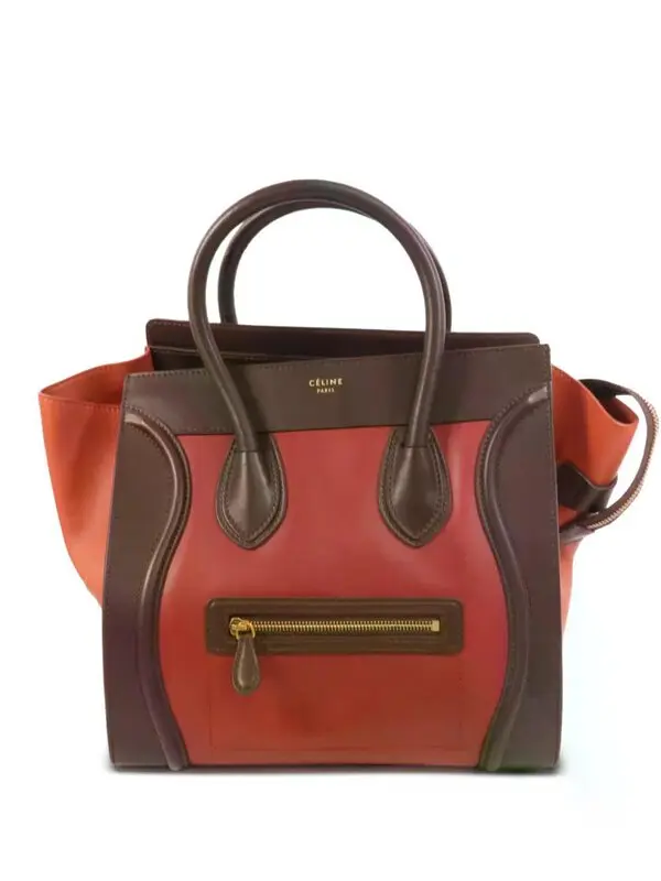 Celine Mini Luggage Leather Tote Bag - Red