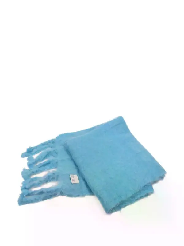Loewe Anagram Patch Tasselled Scarf - Blue