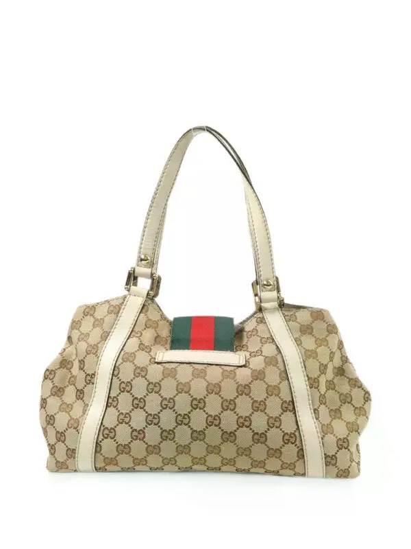 Gucci Gg Web Canvas Tote Bag