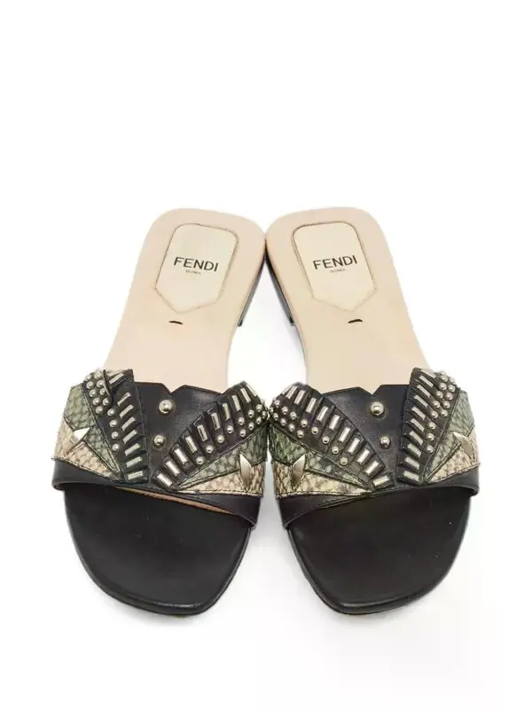 Fendi Bug Monster Embellished Slip-on Sandals