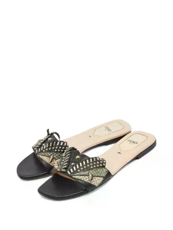 Fendi Bug Monster Embellished Slip-on Sandals