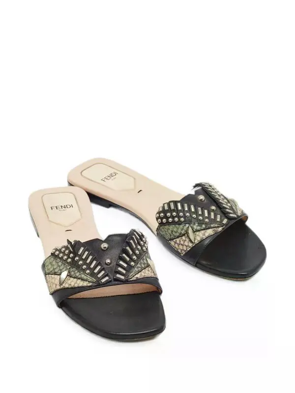 Fendi Bug Monster Embellished Slip-on Sandals