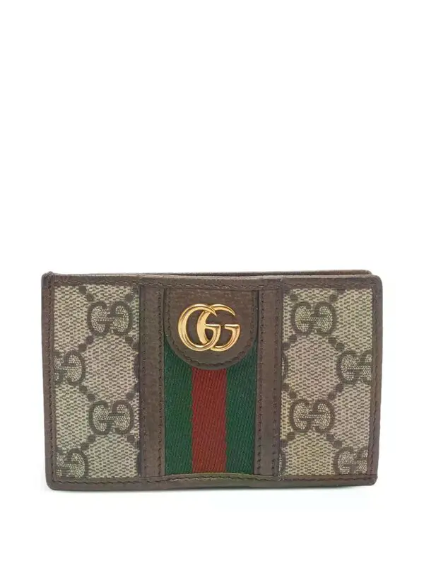 Gucci Ophidia Gg Supreme Card Holder - Neutrals