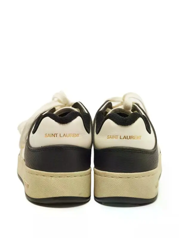 Saint Laurent Leather Lace-up Sneakers - White