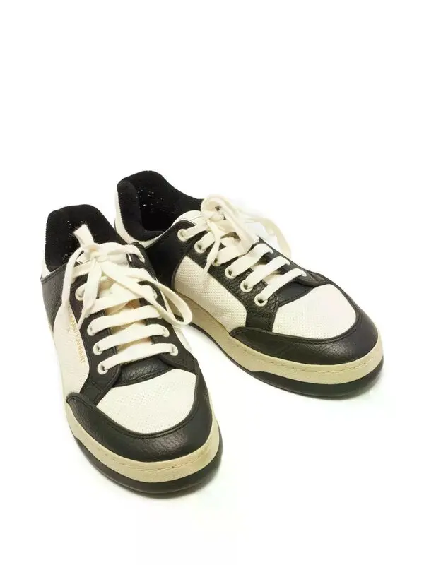 Saint Laurent Leather Lace-up Sneakers - White