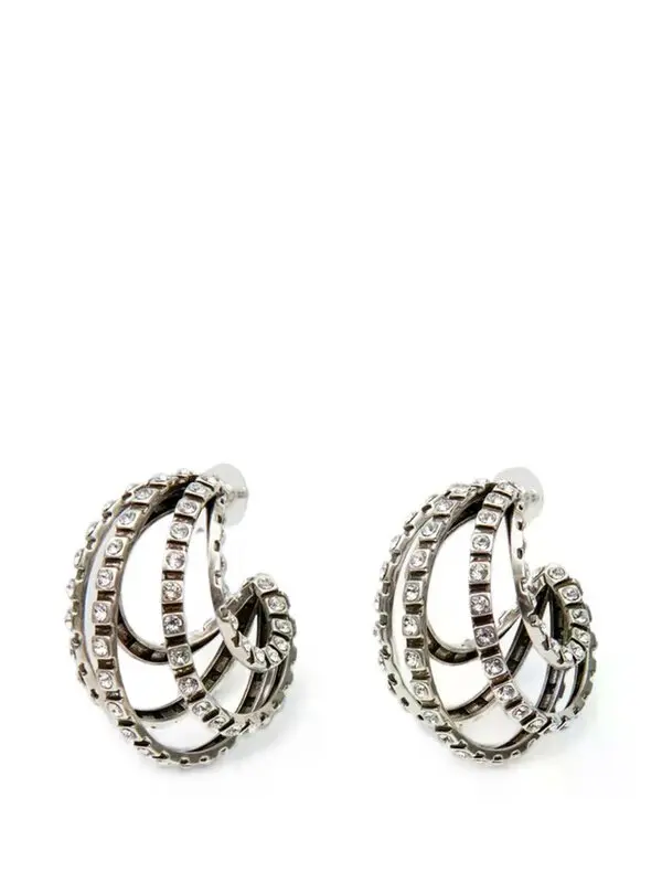 Isabel Marant Étoile Mona Hoop Earrings With Pavé-set Crystals - Silver