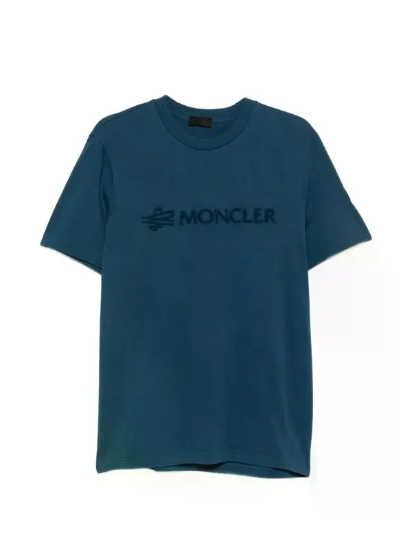 Moncler Logo-embroidered T-shirt - Blue
