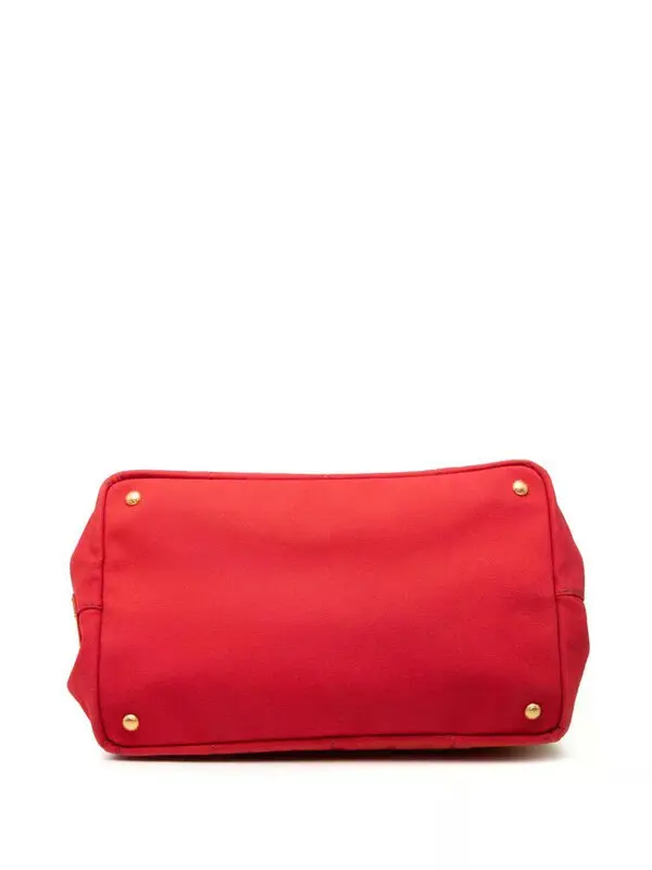 Prada Canvas Canapa Logo Satchel - Red