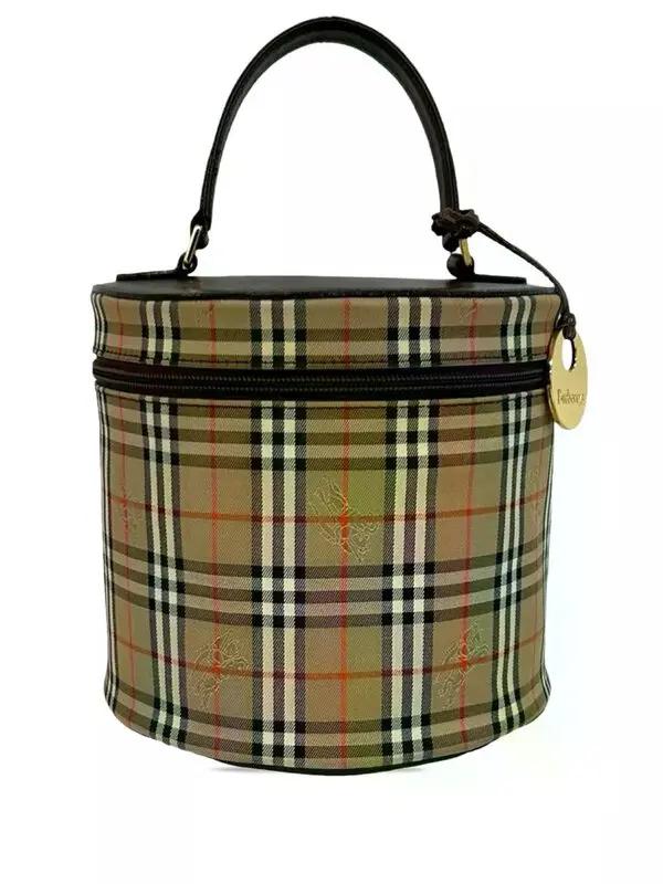 Burberry Nova Check Cylindrical Vanity Case - Neutrals