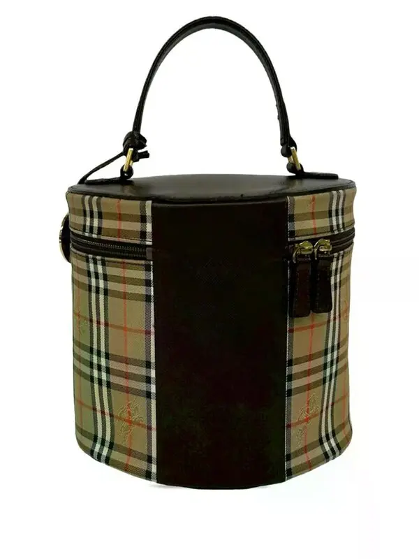 Burberry Nova Check Cylindrical Vanity Case - Neutrals