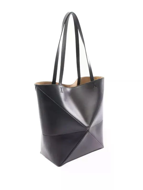 Loewe Medium Puzzle Fold Tote Bag - Black