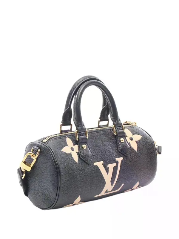 LOUIS VUITTON Bicolor Monogram Empreinte Giant Papillon Bb Satchel - Black
