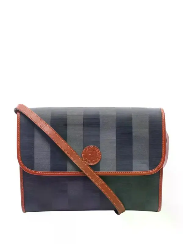 Fendi Pequin Coated Canvas Crossbody Bag - Blue