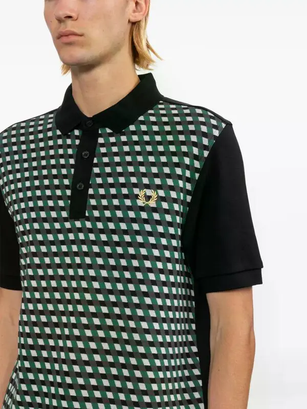 Fred Perry Geometric-print Polo Shirt