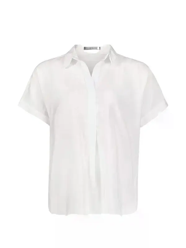 BETTY BARCLAY Short-sleeve Collared Blouse - White