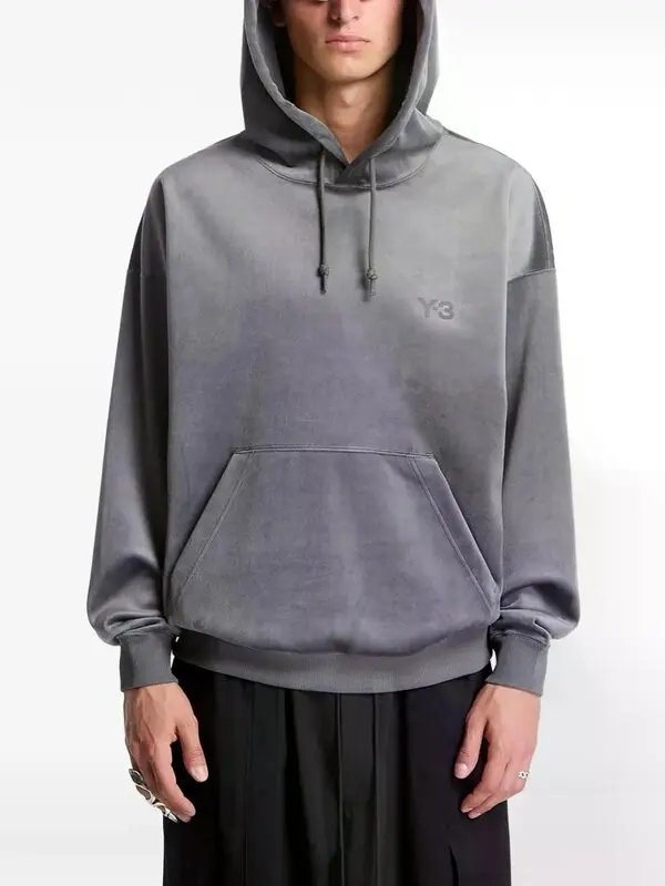 Y3 Velvet Corduroy Hoodie - Grey